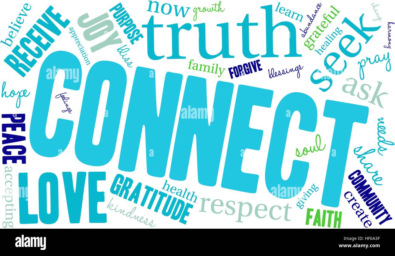 Connect word cloud on a white background Stock Vector Image & Art - Alamy