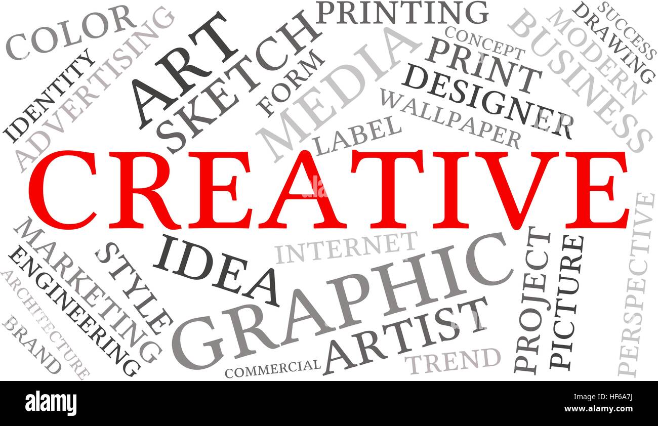 Creative word cloud on a white background Stock Vector Image & Art - Alamy