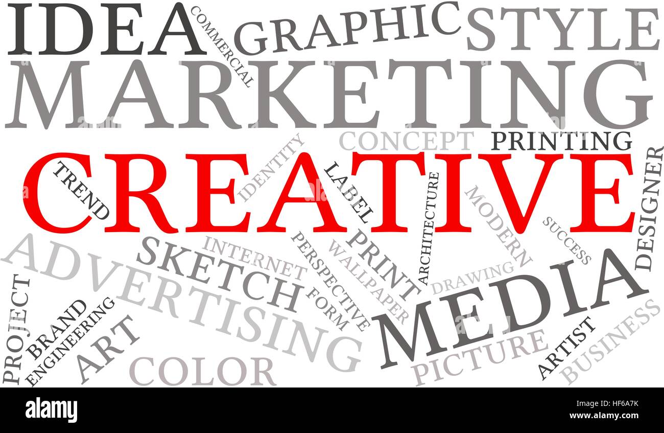 Creative word cloud on a white background Stock Vector Image & Art - Alamy
