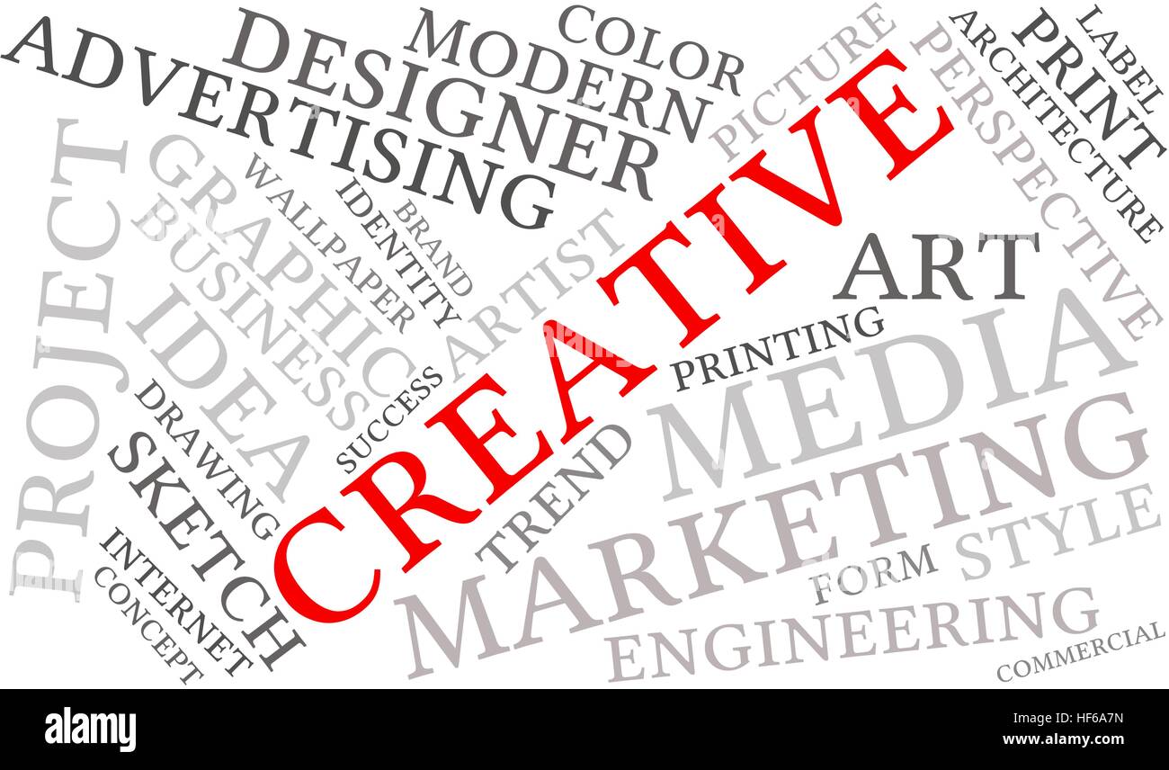 Creative word cloud on a white background Stock Vector Image & Art - Alamy