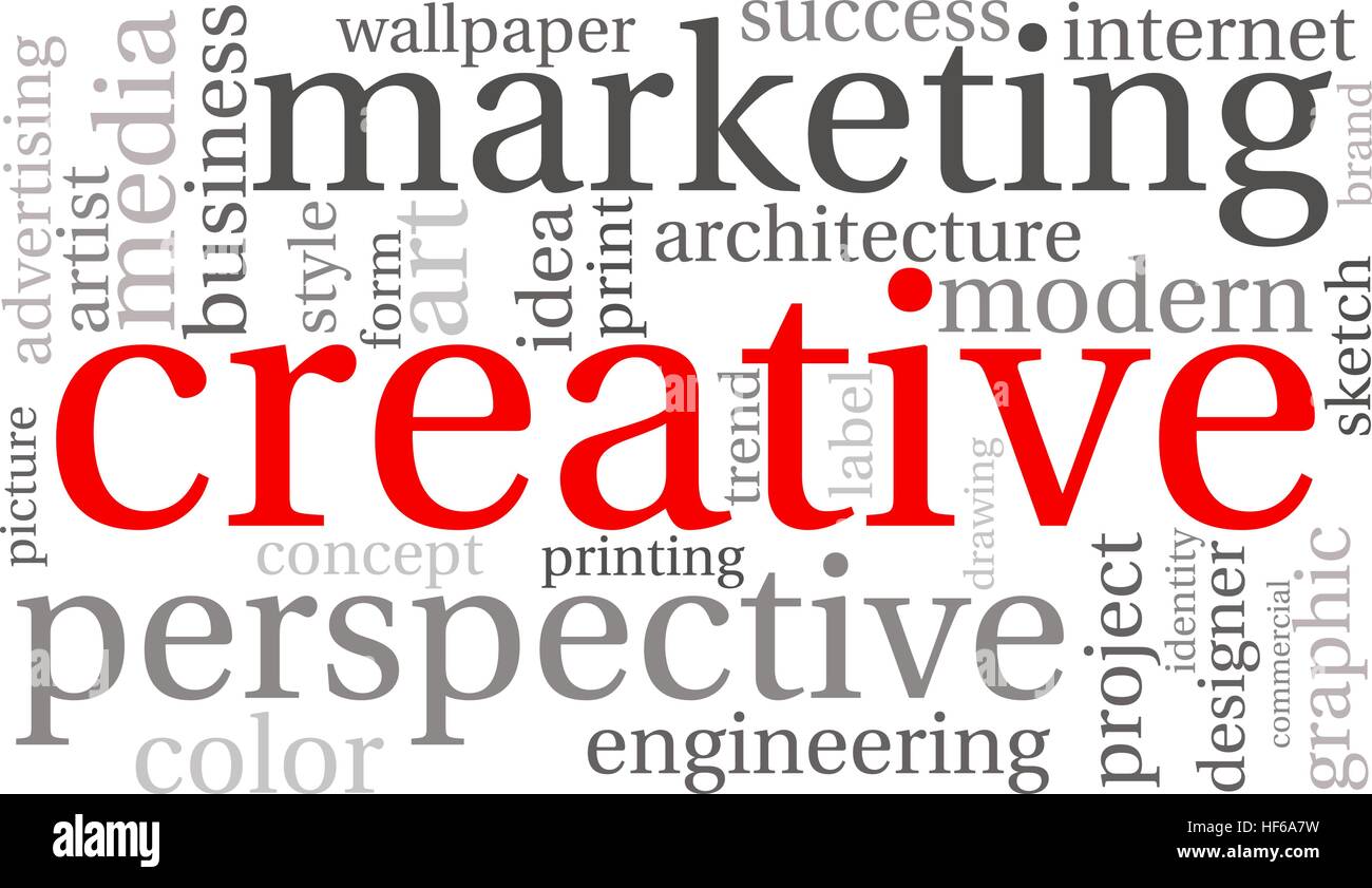Creative word cloud on a white background Stock Vector Image & Art - Alamy