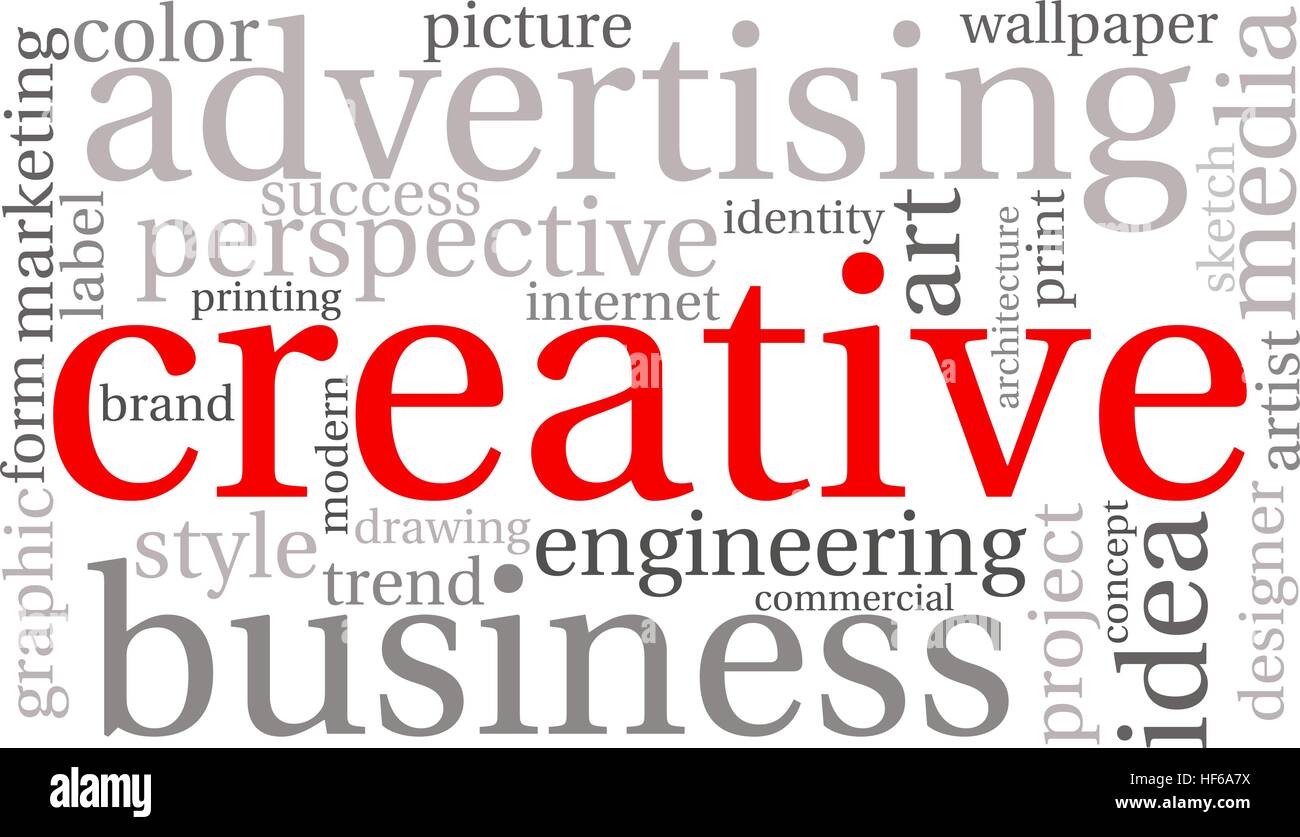 Creative word cloud on a white background Stock Vector Image & Art - Alamy