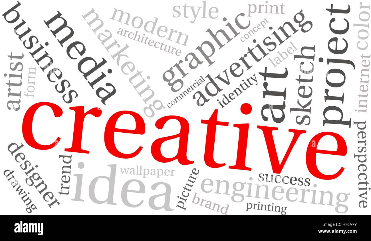 Creative word cloud on a white background Stock Vector Image & Art - Alamy