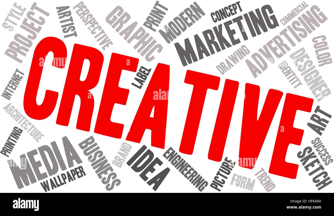 Creative word cloud on a white background Stock Vector Image & Art - Alamy