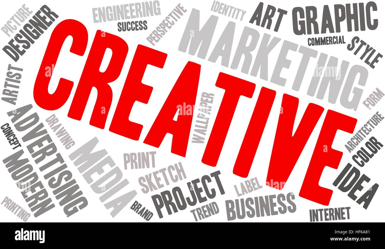 Creative word cloud on a white background Stock Vector Image & Art - Alamy