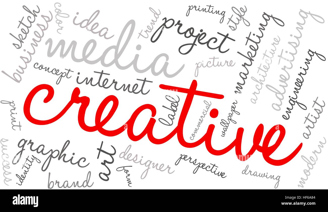 Creative word cloud on a white background Stock Vector Image & Art - Alamy