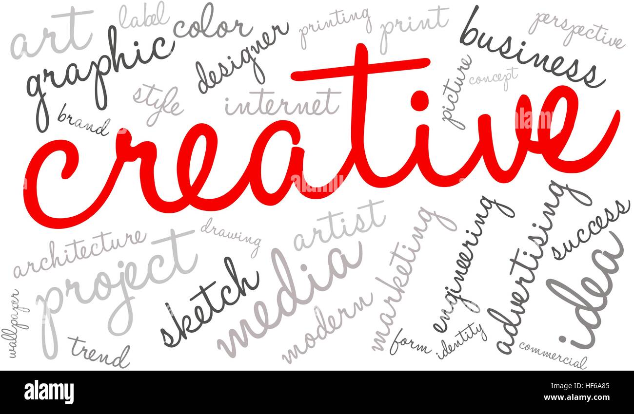 Creative word cloud on a white background Stock Vector Image & Art - Alamy