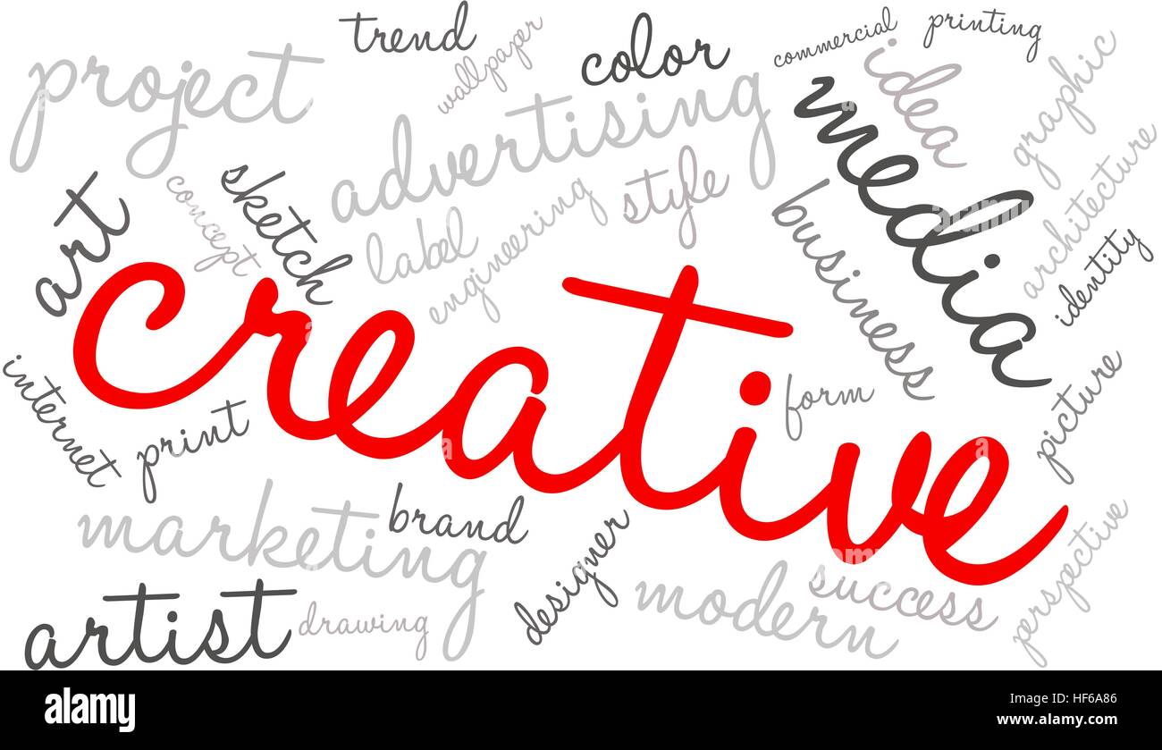 Creative word cloud on a white background Stock Vector Image & Art - Alamy
