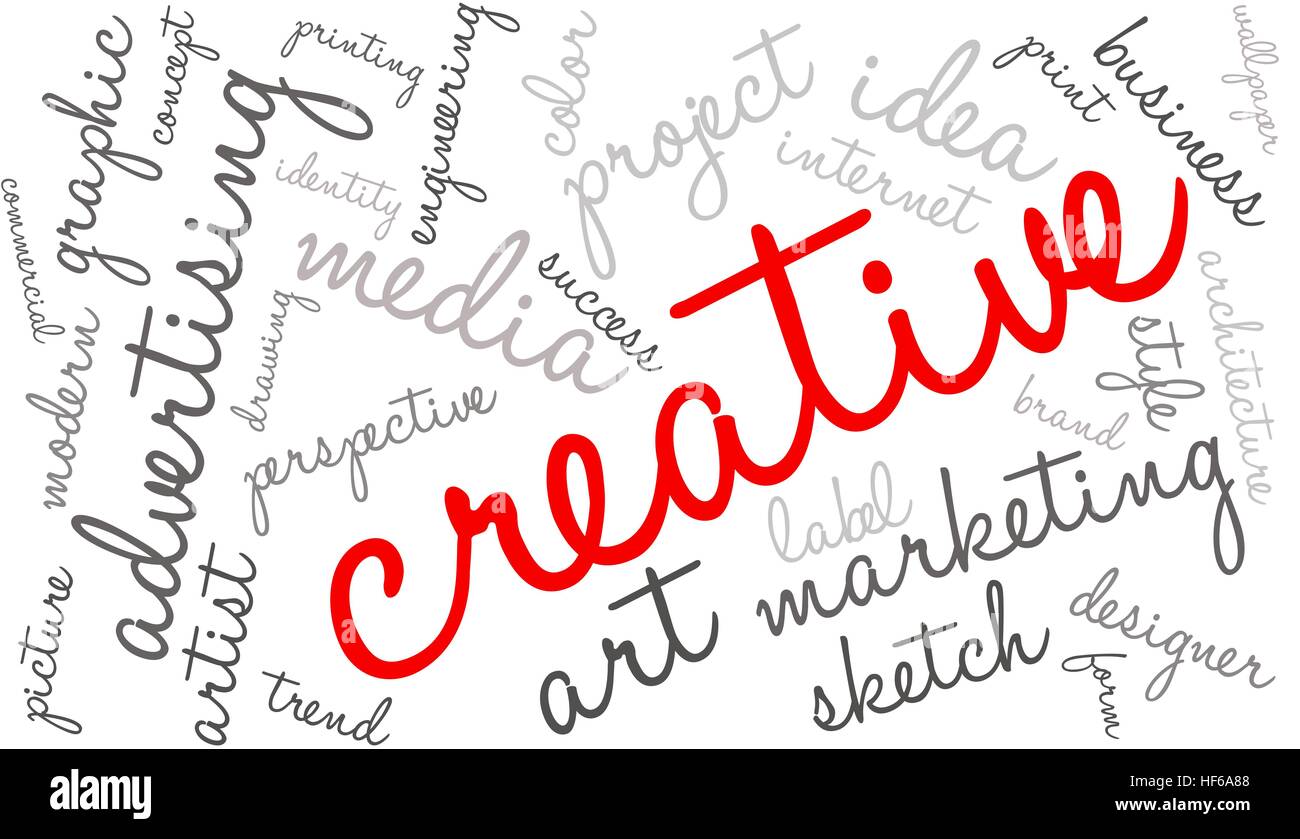 Creative word cloud on a white background Stock Vector Image & Art - Alamy
