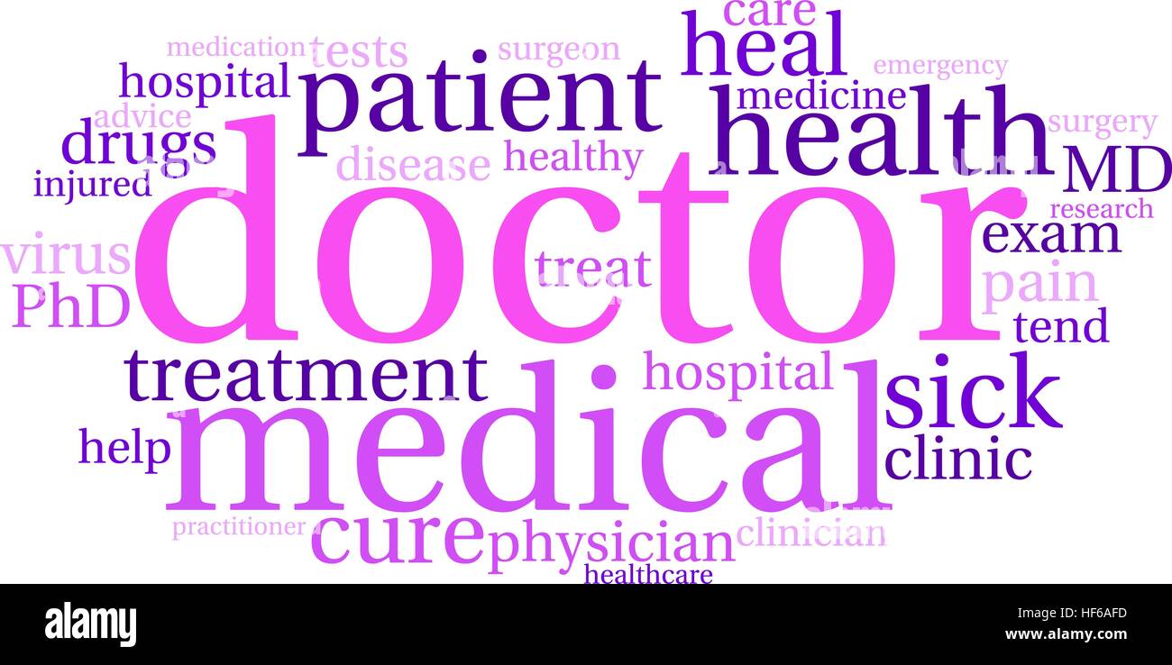 Doctor word cloud on a white background Stock Vector Image & Art - Alamy