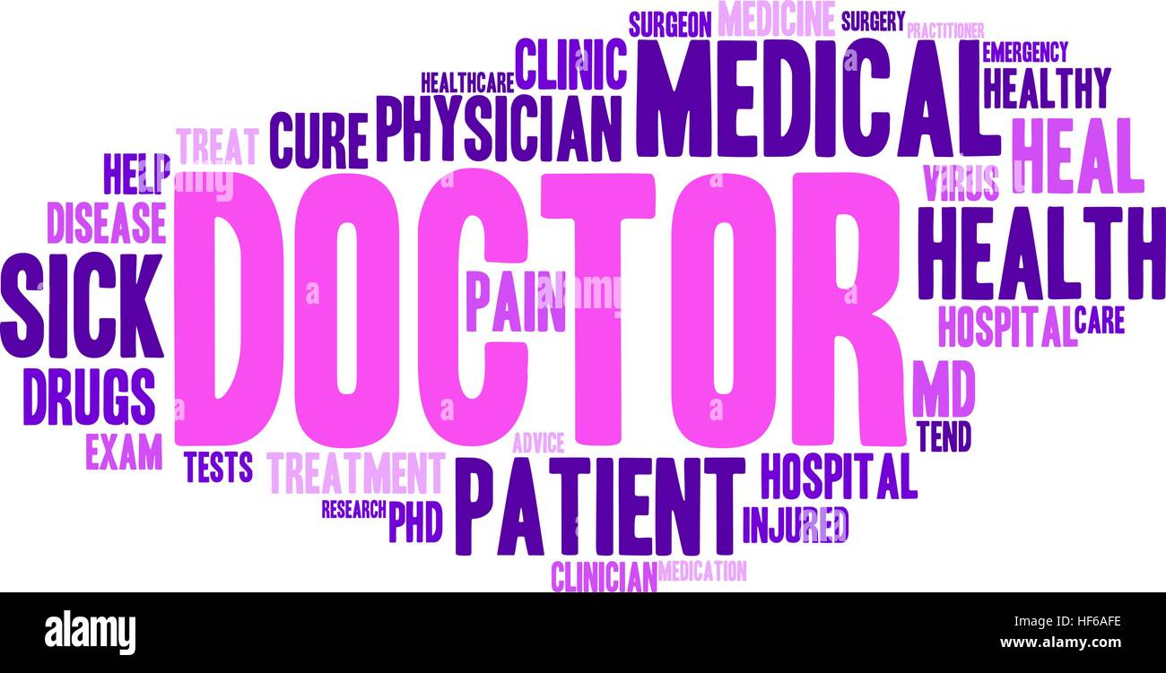Doctor word cloud on a white background Stock Vector Image & Art - Alamy