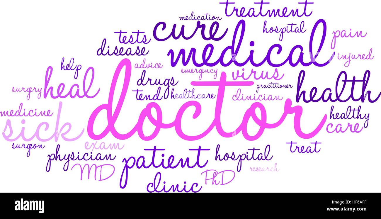 Doctor word cloud on a white background Stock Vector Image & Art - Alamy