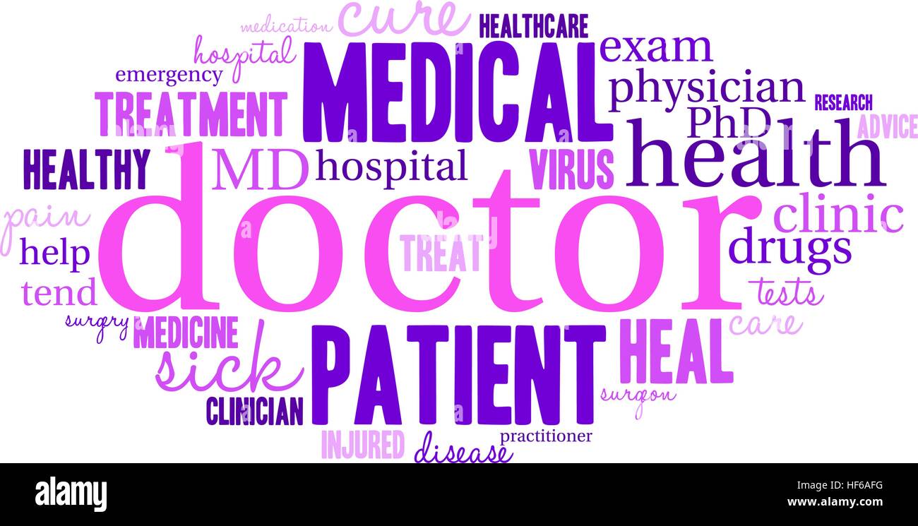 Doctor word cloud on a white background Stock Vector Image & Art - Alamy