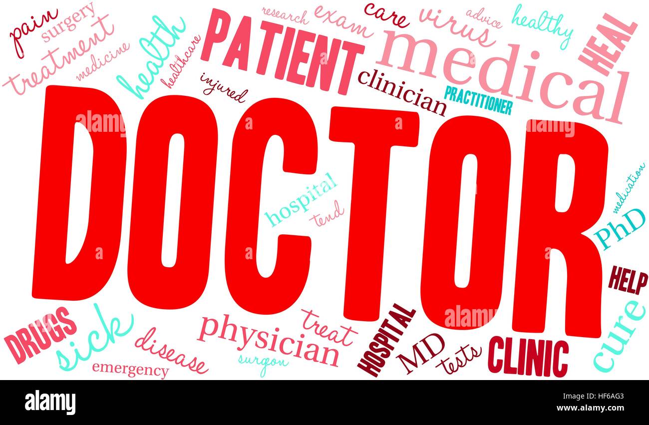 Doctor word cloud on a white background Stock Vector Image & Art - Alamy