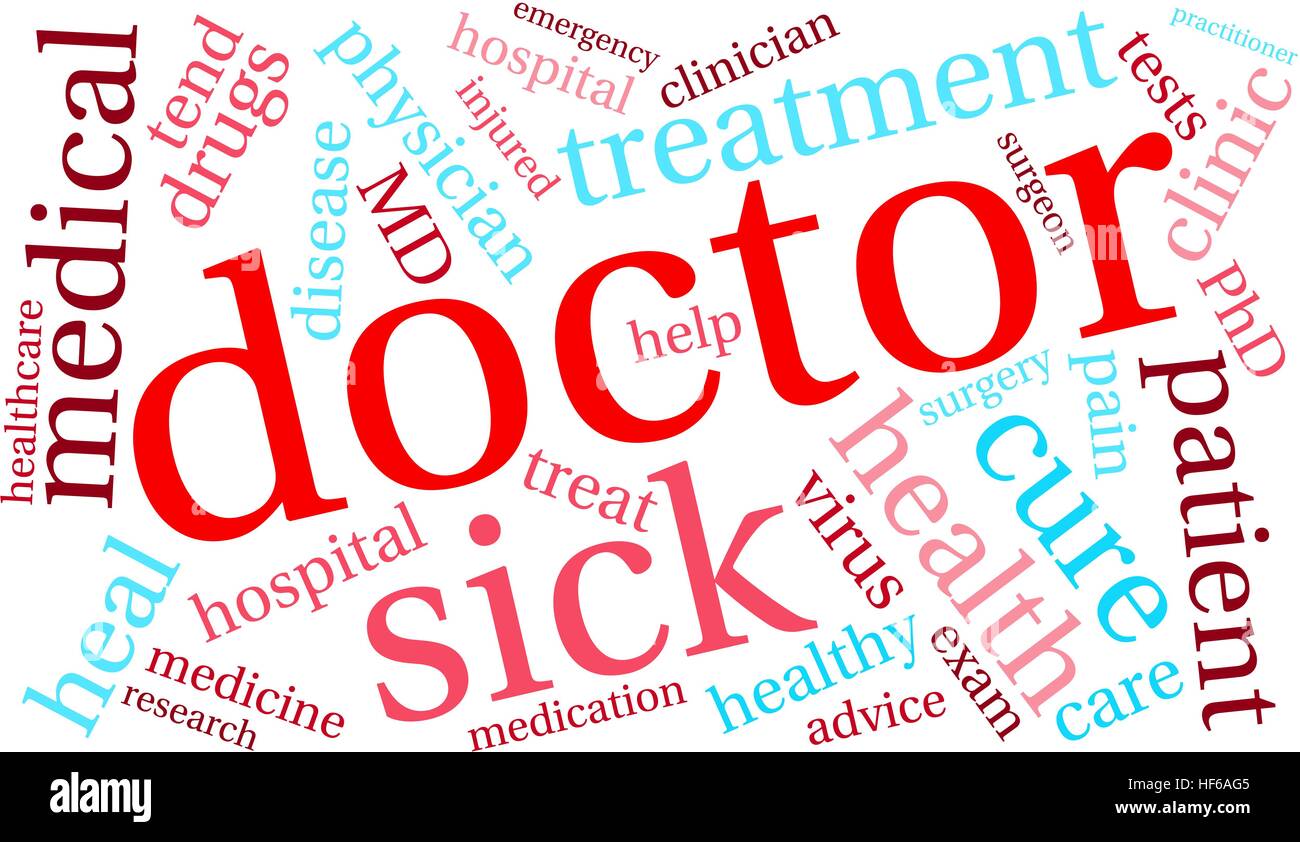 Doctor word cloud on a white background Stock Vector Image & Art - Alamy