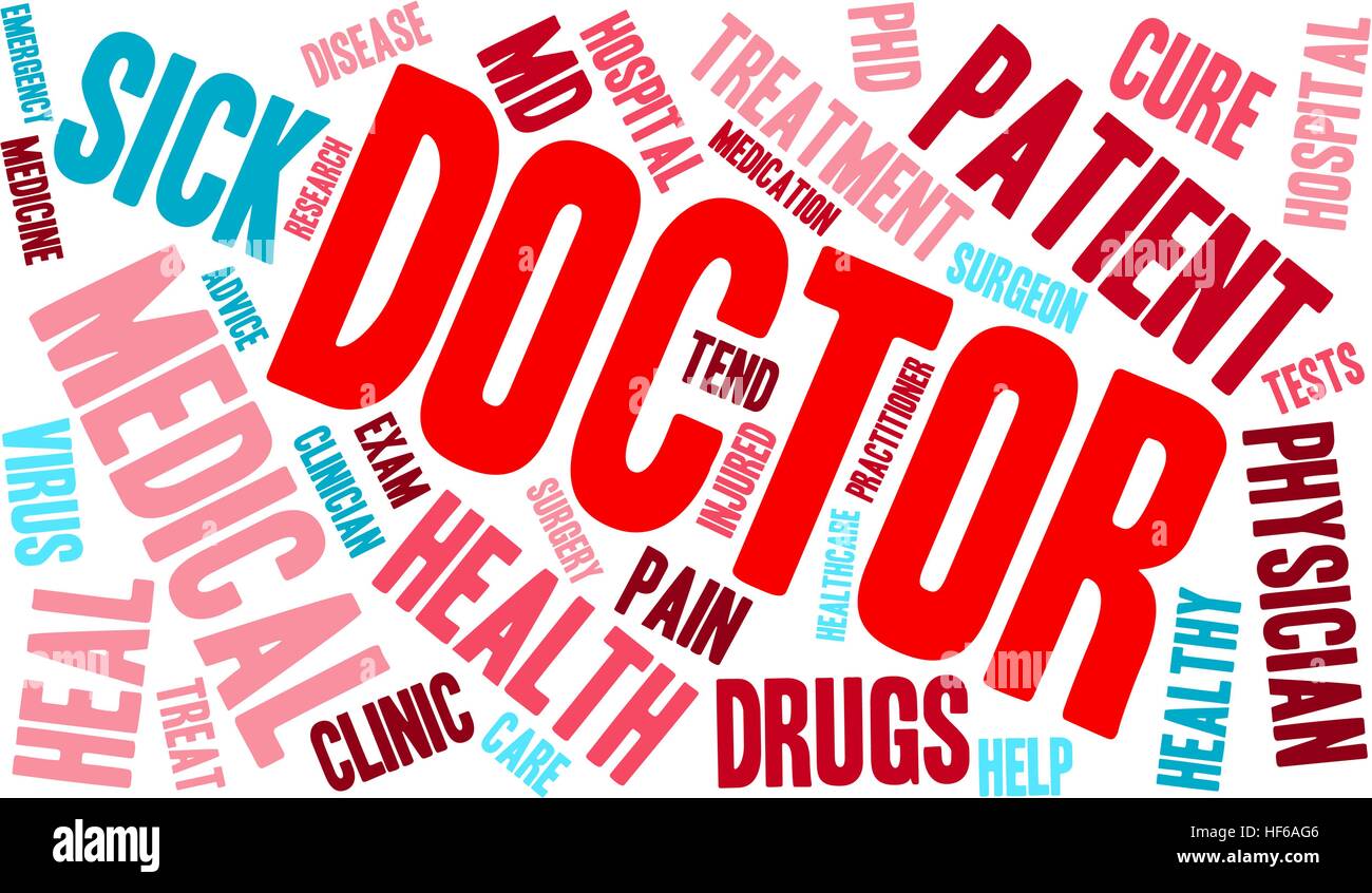 Doctor word cloud on a white background Stock Vector Image & Art - Alamy