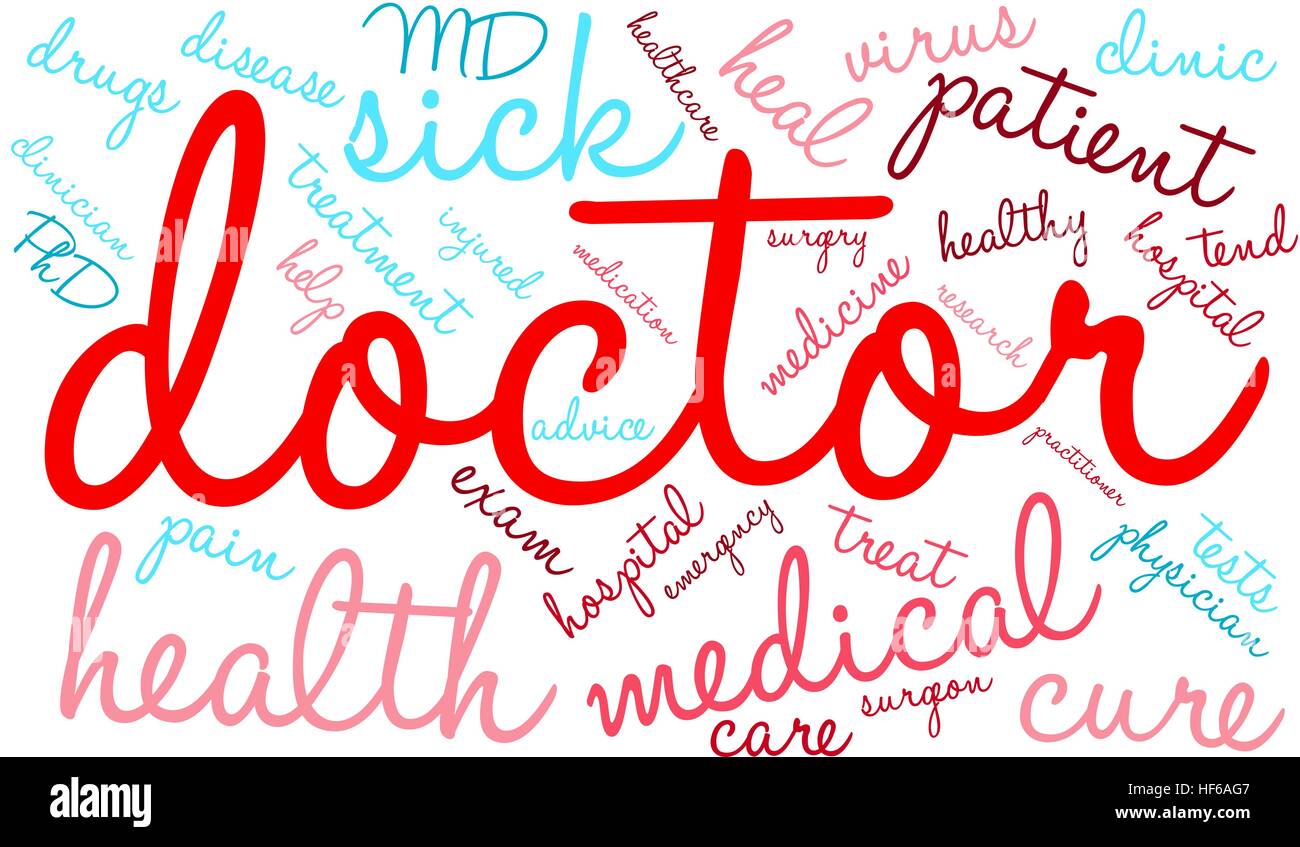 Doctor word cloud on a white background Stock Vector Image & Art - Alamy