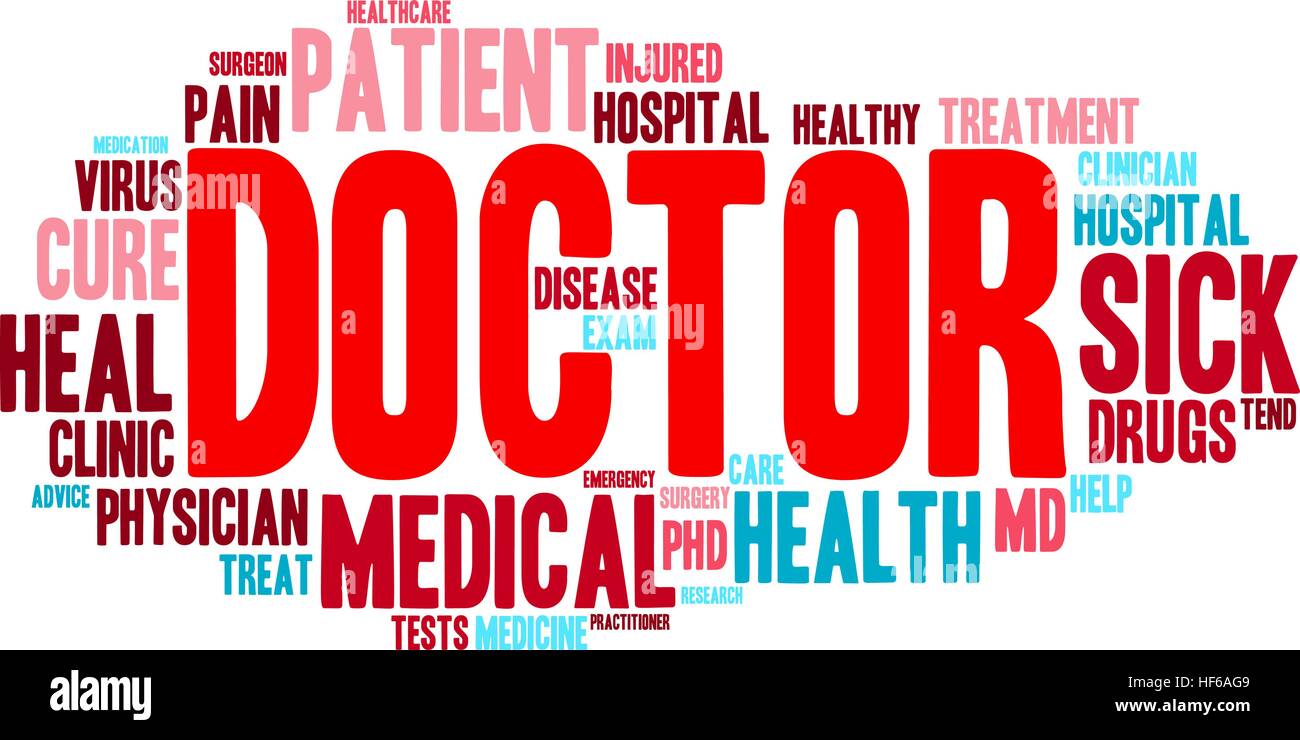 Doctor word cloud on a white background Stock Vector Image & Art - Alamy