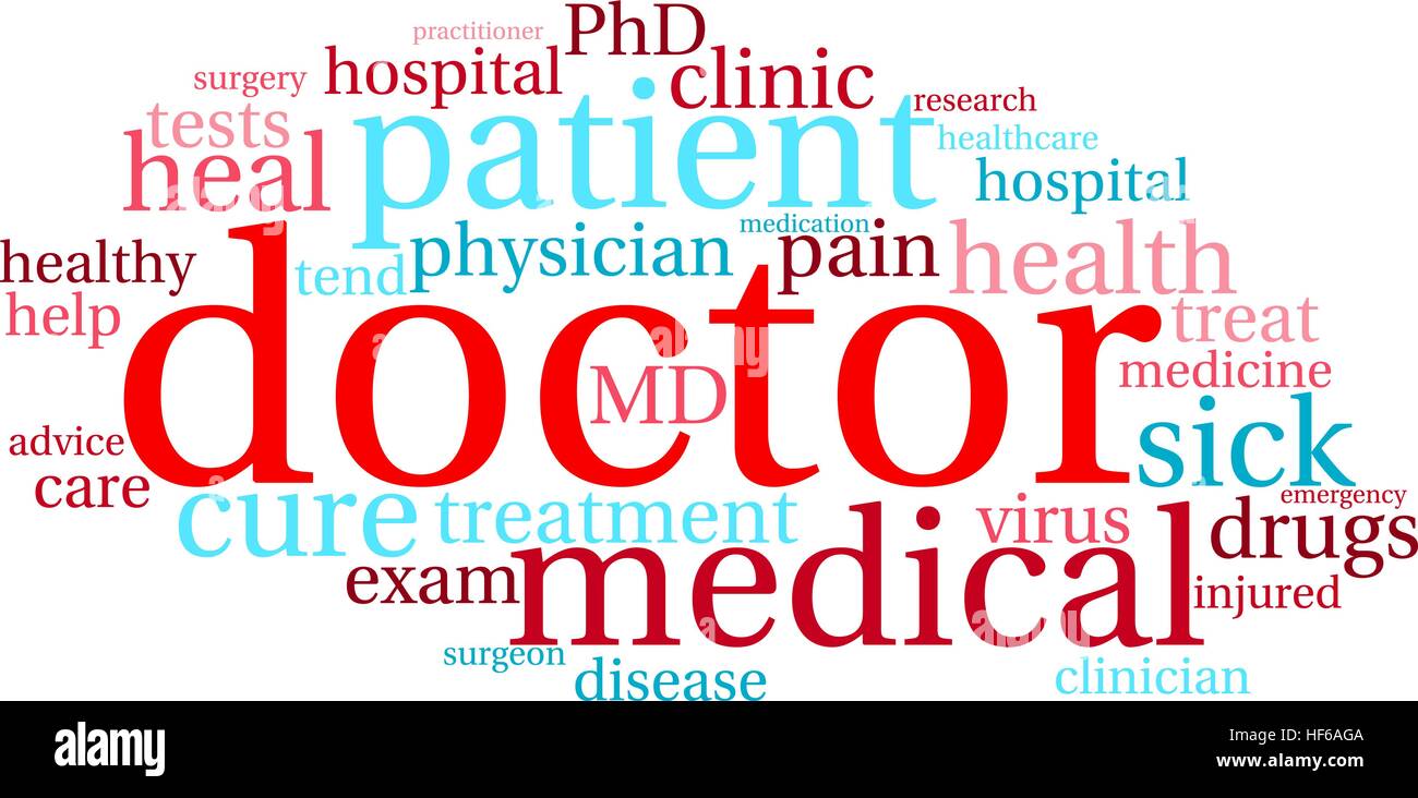 Doctor word cloud on a white background Stock Vector Image & Art - Alamy