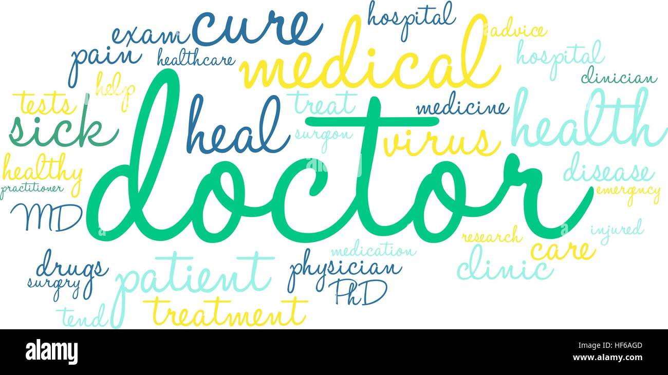 Doctor word cloud on a white background Stock Vector Image & Art - Alamy