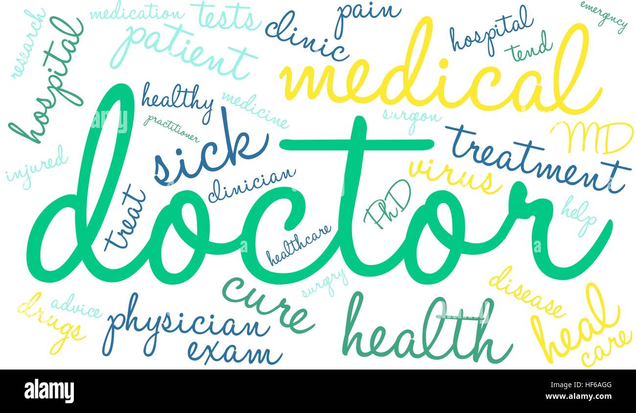 Doctor word cloud on a white background Stock Vector Image & Art - Alamy