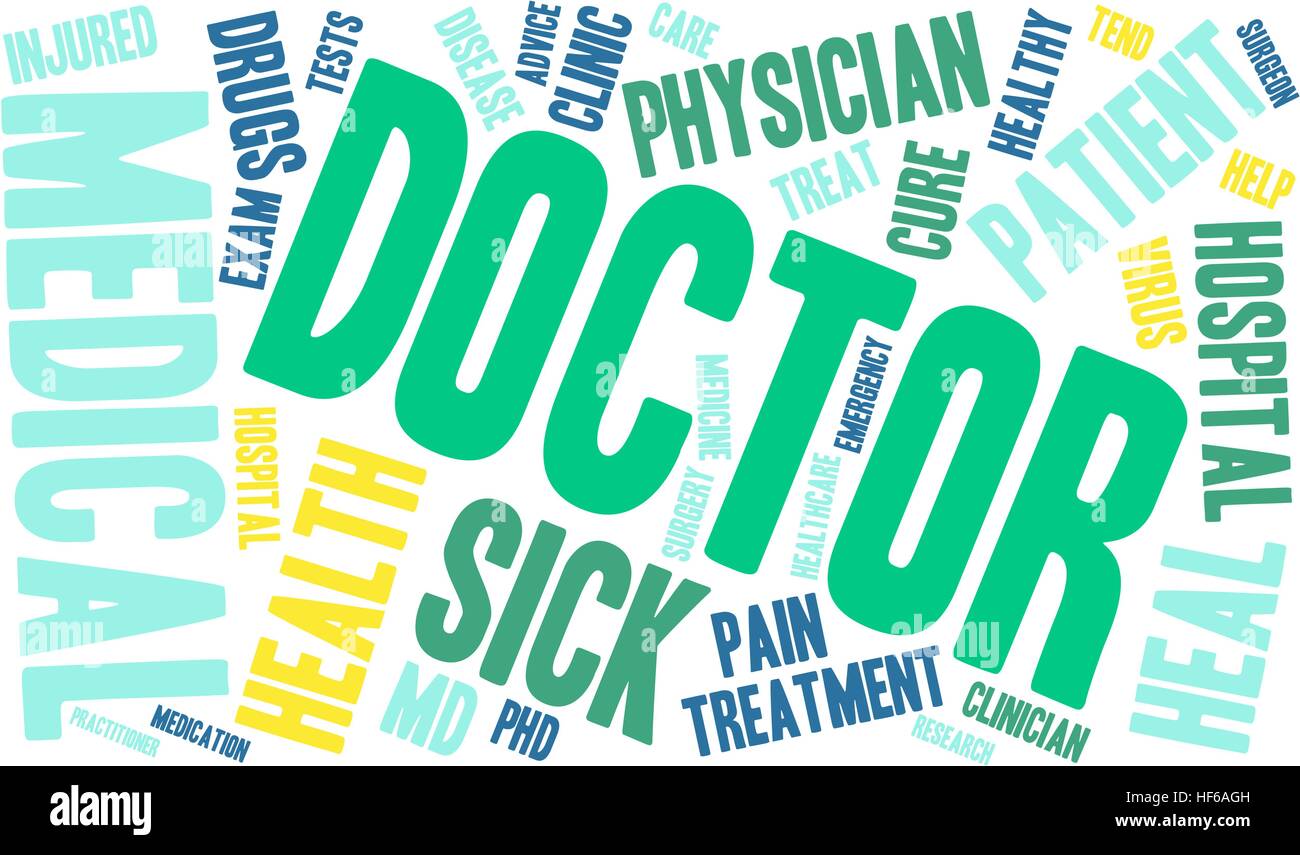 Doctor word cloud on a white background Stock Vector Image & Art - Alamy