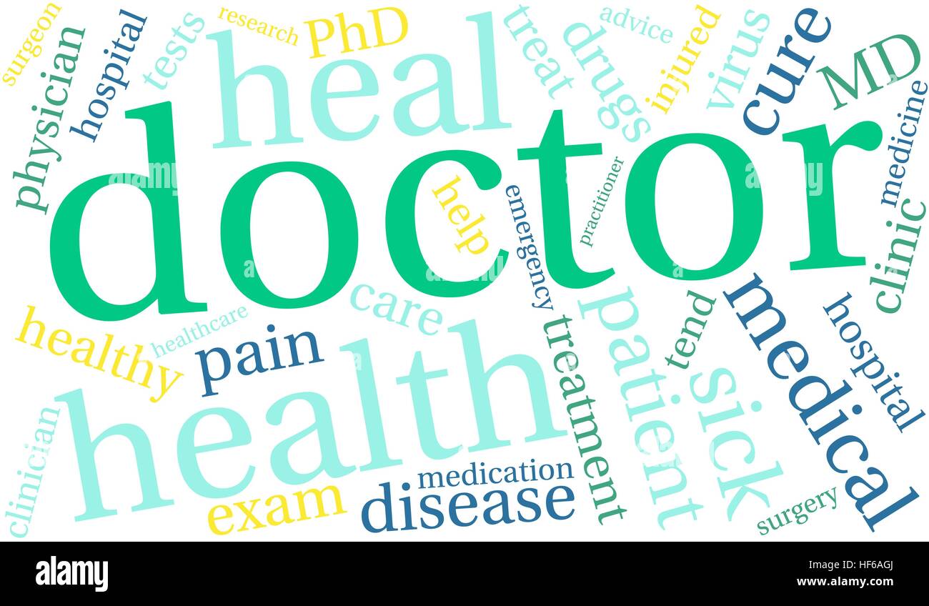 Doctor word cloud on a white background Stock Vector Image & Art - Alamy