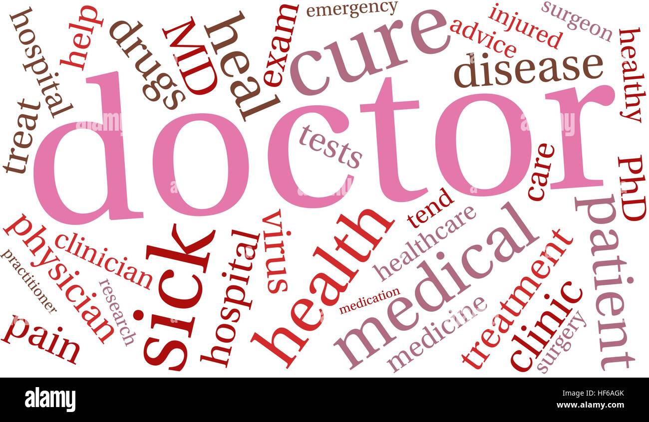 Doctor word cloud on a white background Stock Vector Image & Art - Alamy