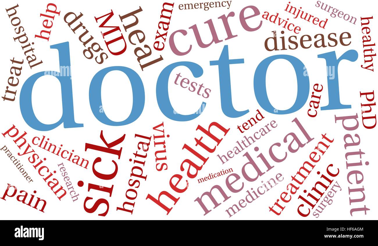 Doctor word cloud on a white background Stock Vector Image & Art - Alamy