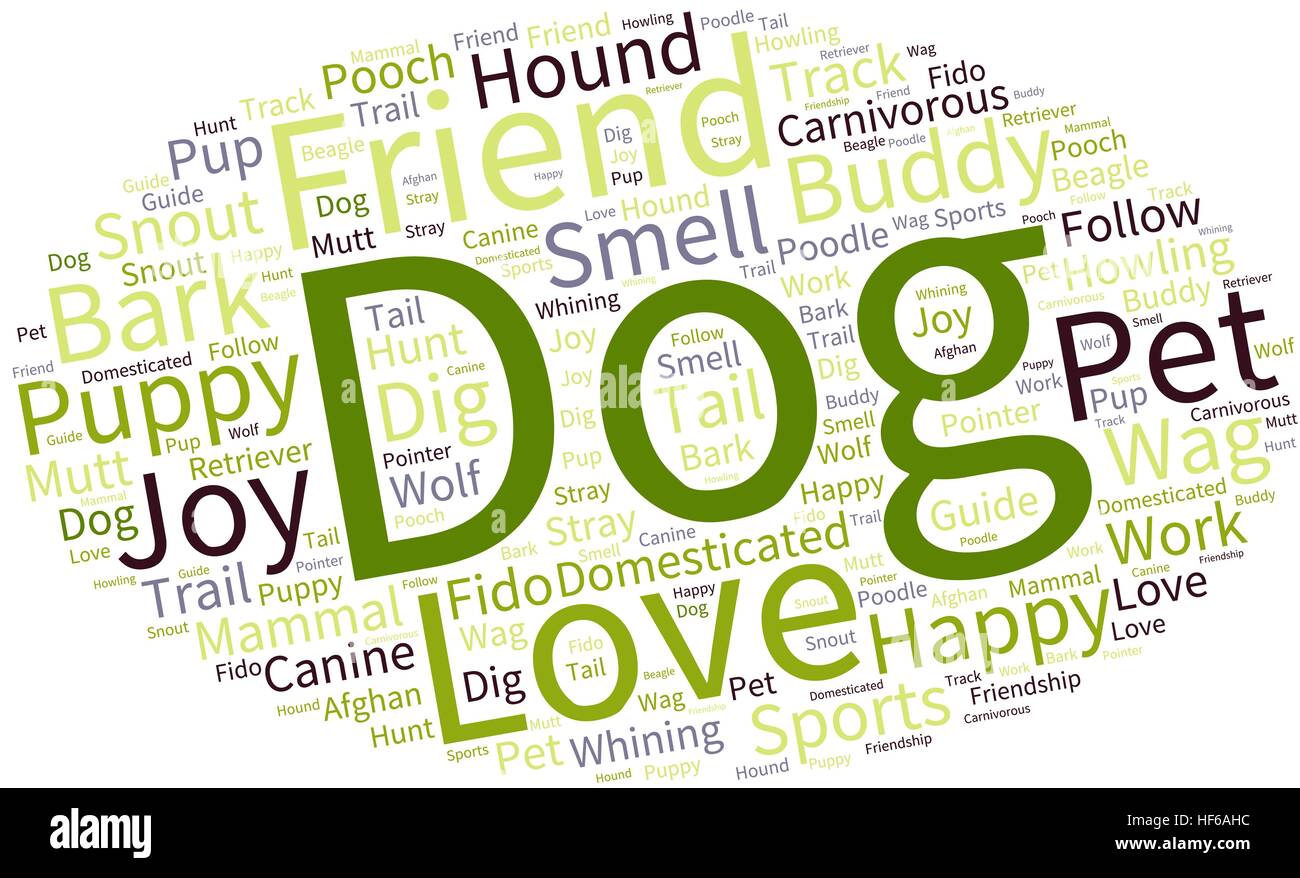 Dog word cloud on a white background Stock Vector Image & Art - Alamy