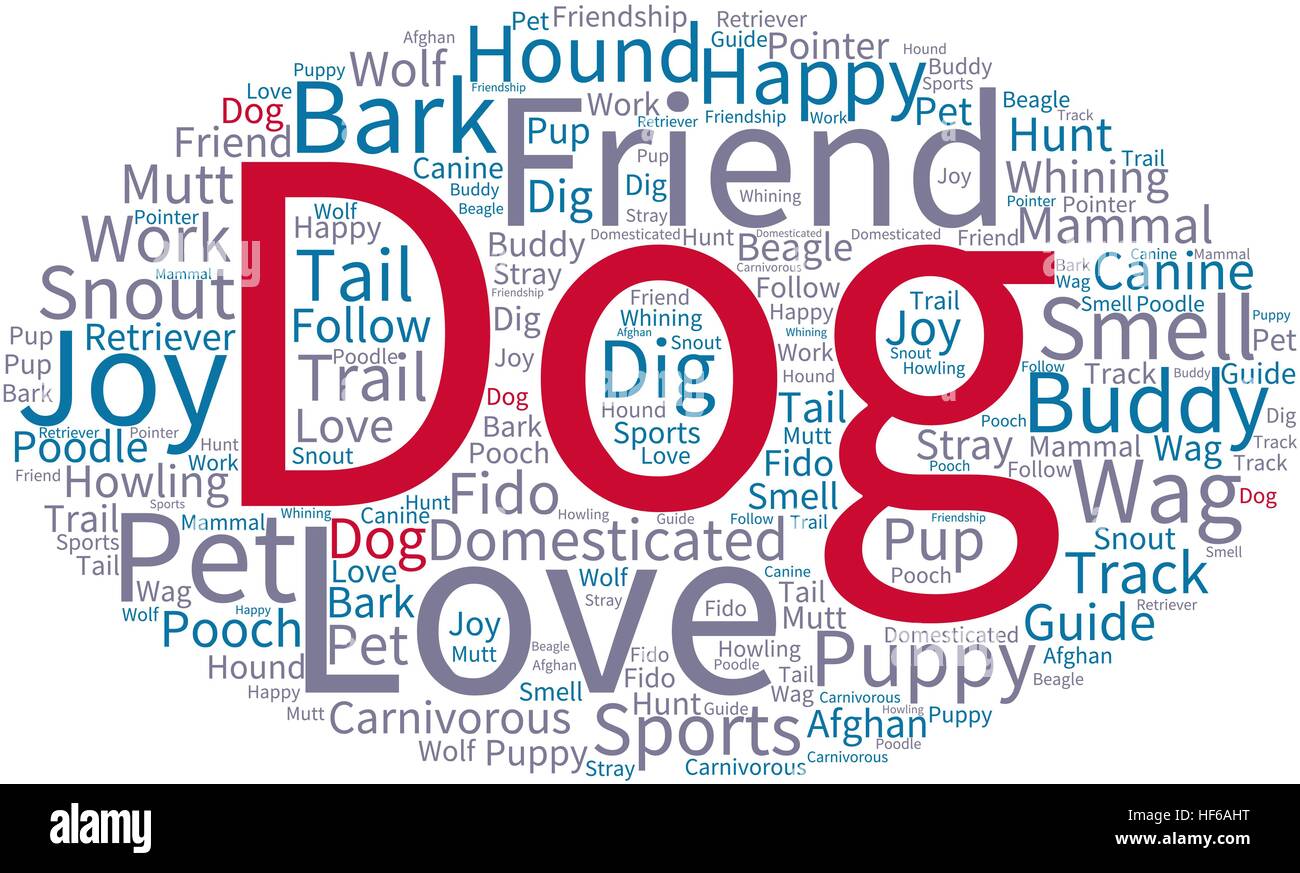 Dog word cloud on a white background Stock Vector Image & Art - Alamy