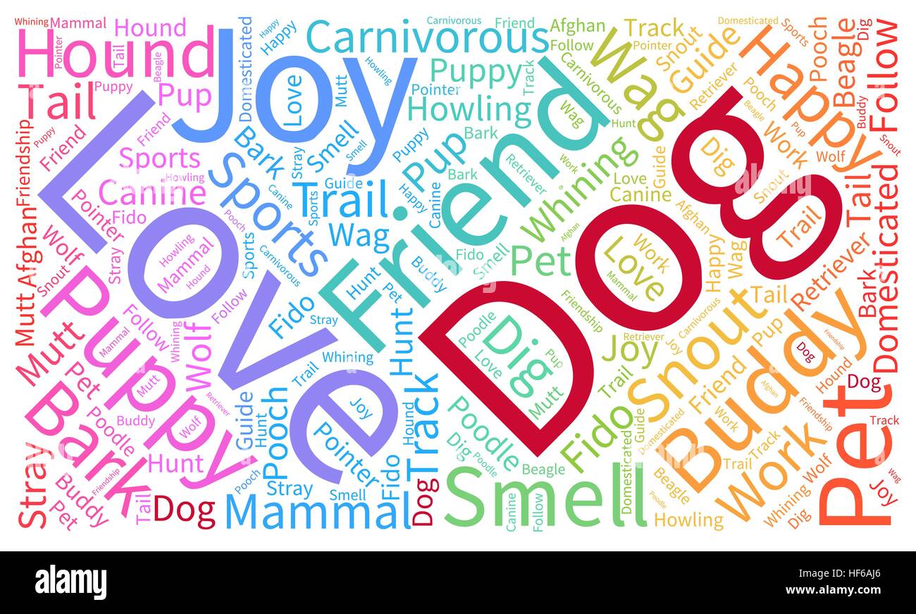 Dog word cloud on a white background Stock Vector Image & Art - Alamy