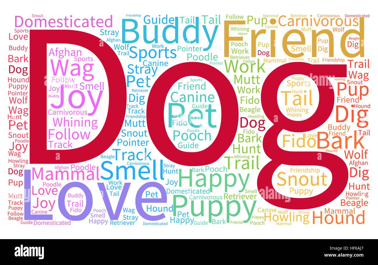 Dog word cloud on a white background Stock Vector Image & Art - Alamy