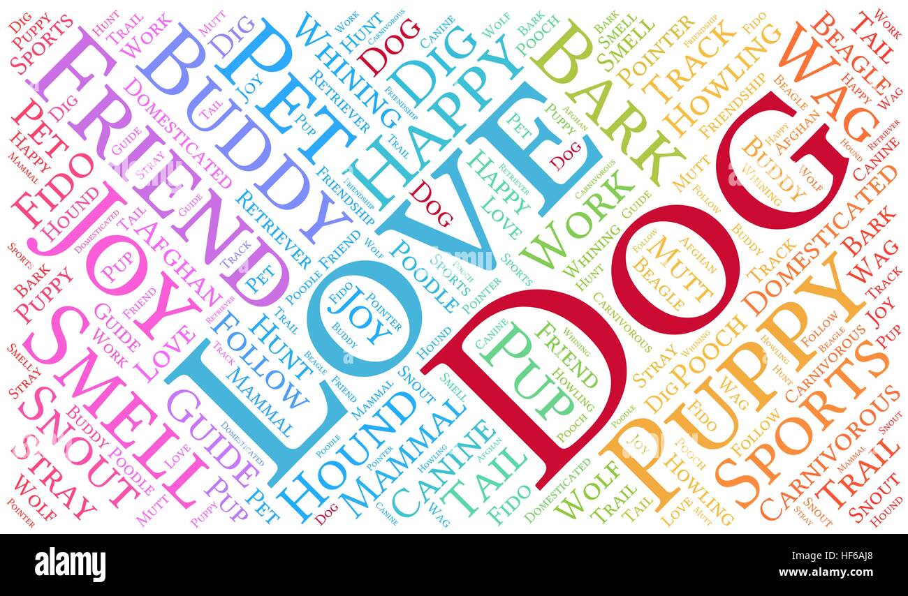 Dog word cloud on a white background Stock Vector Image & Art - Alamy