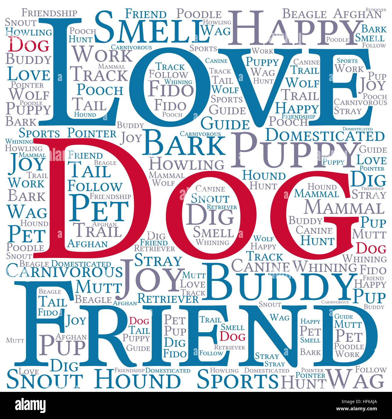 Dog word cloud on a white background Stock Vector Image & Art - Alamy