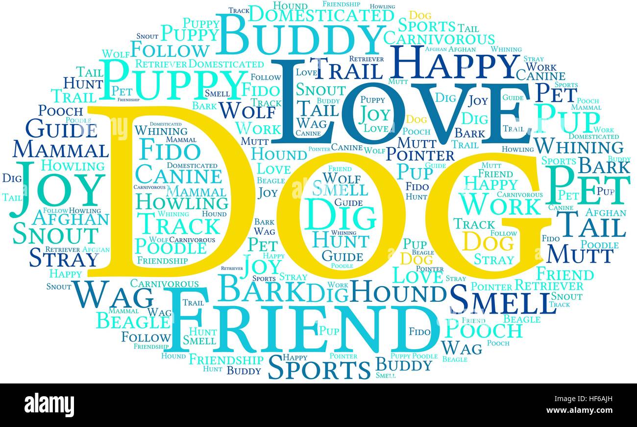 Dog word cloud on a white background Stock Vector Image & Art - Alamy