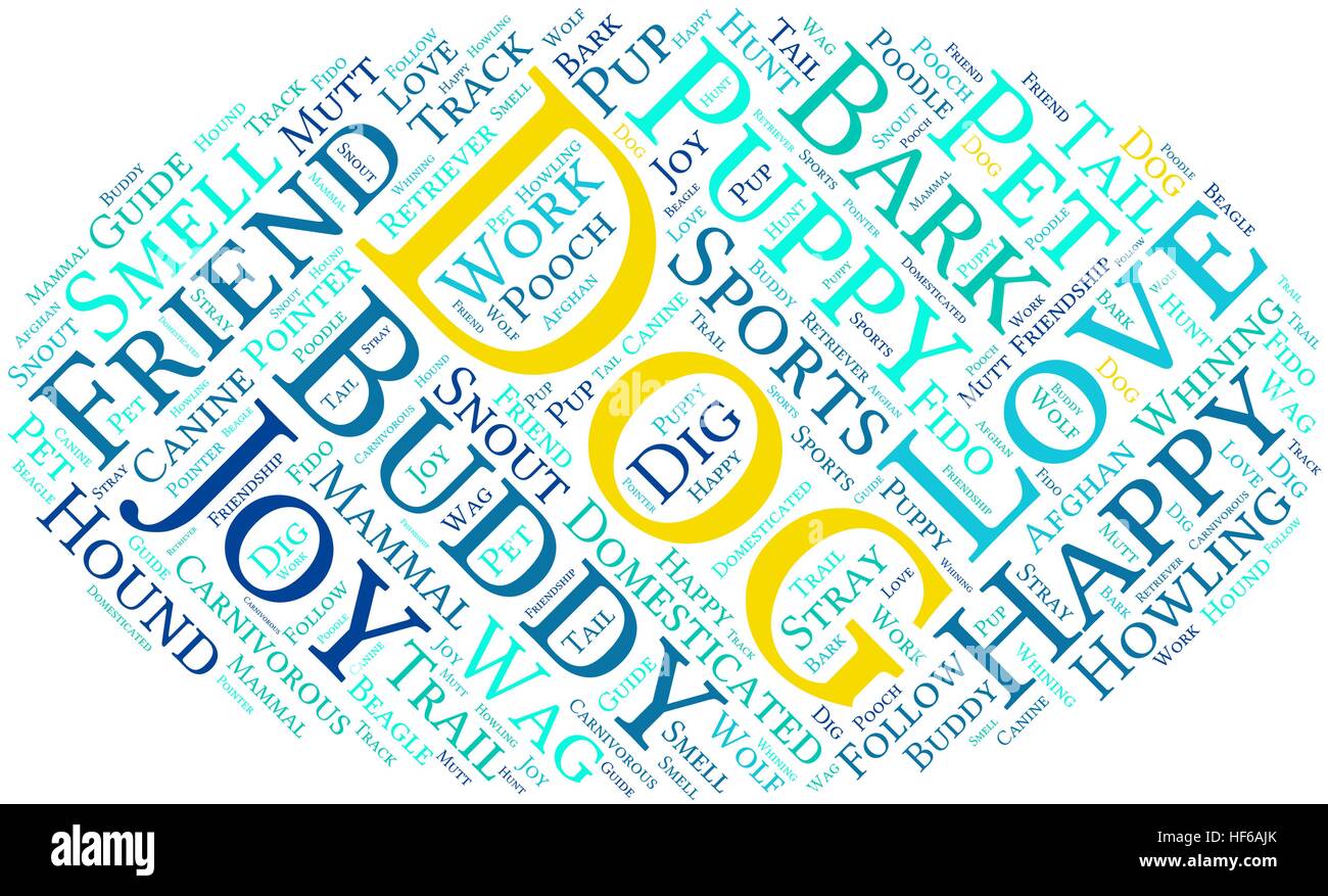 Dog word cloud on a white background Stock Vector Image & Art - Alamy