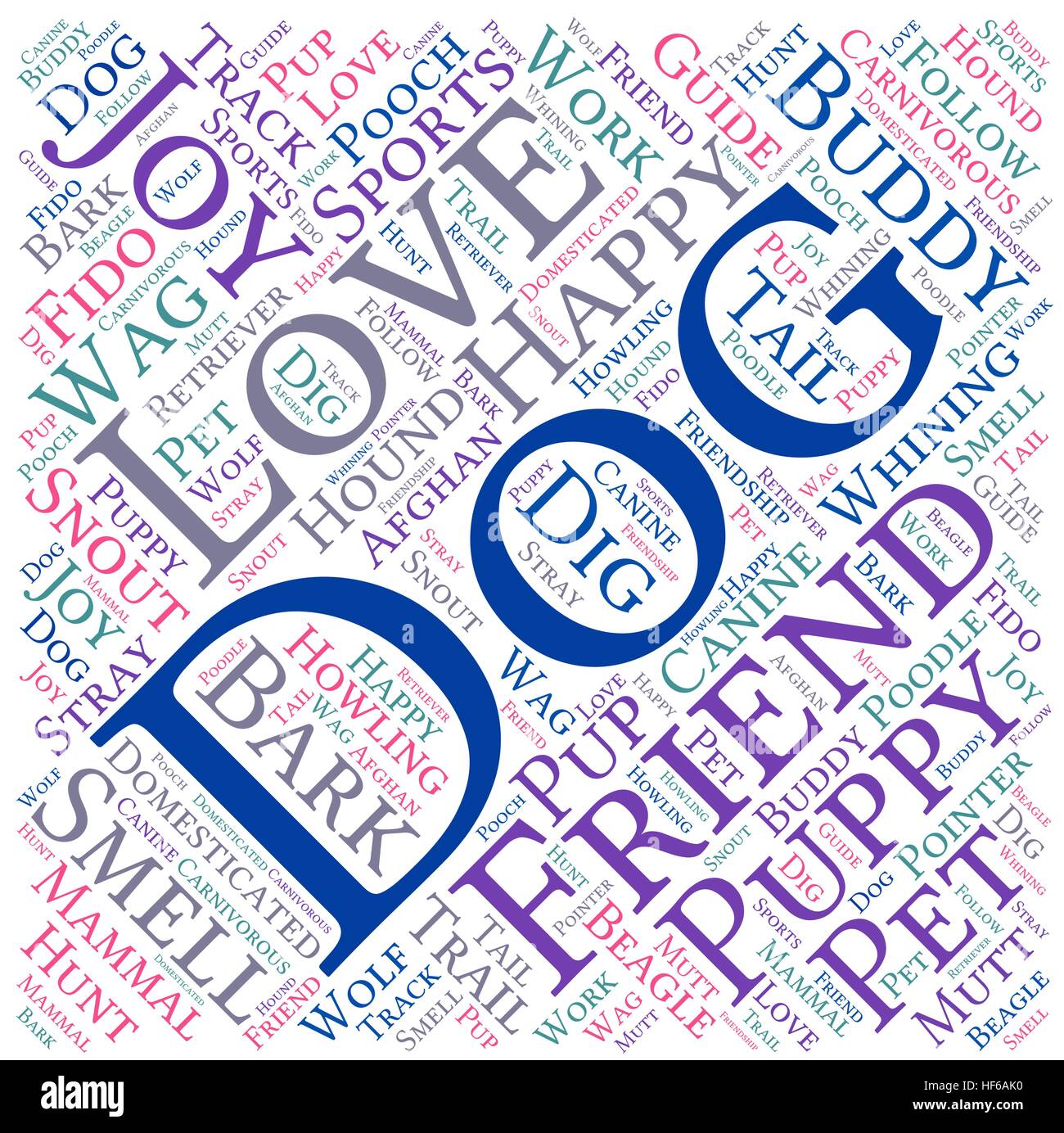 Dog word cloud on a white background Stock Vector Image & Art - Alamy