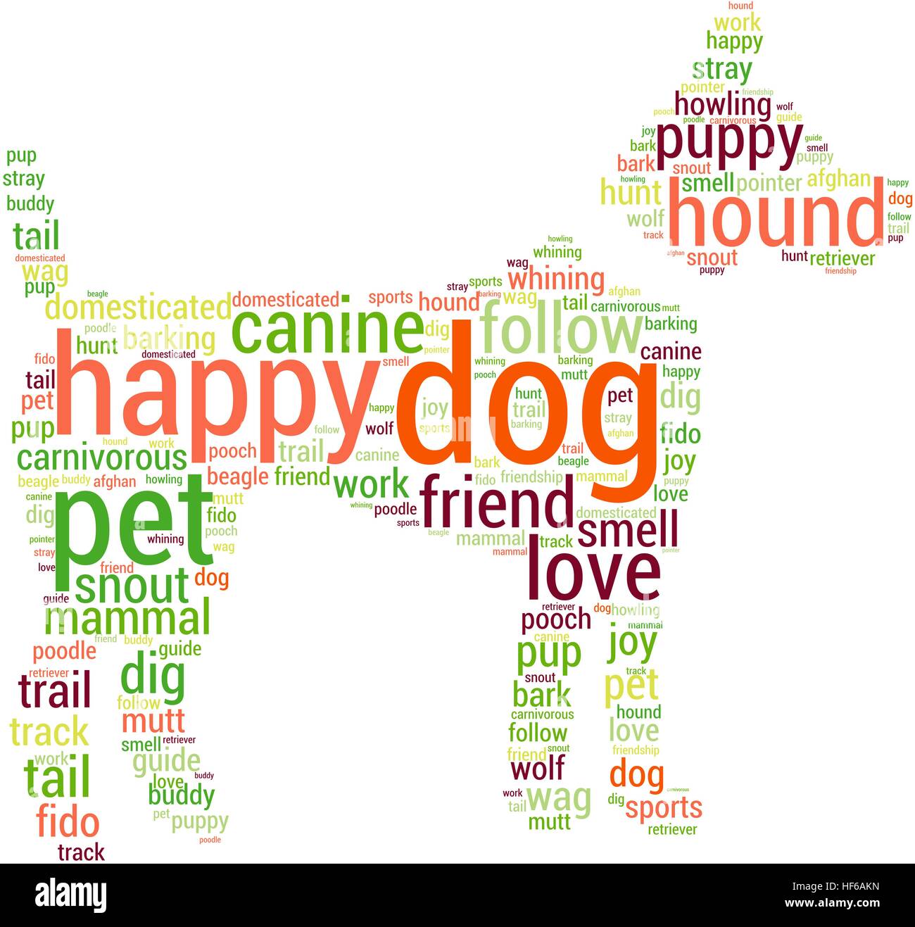 Dog Shaped Dog word cloud on a white background Stock Vector Image ...