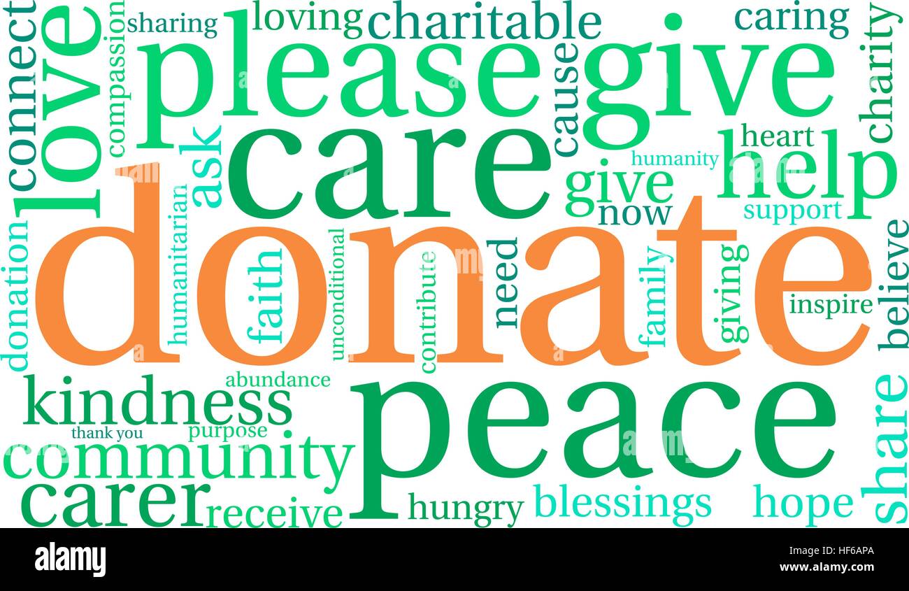Donate word cloud on a white background Stock Vector Image & Art - Alamy