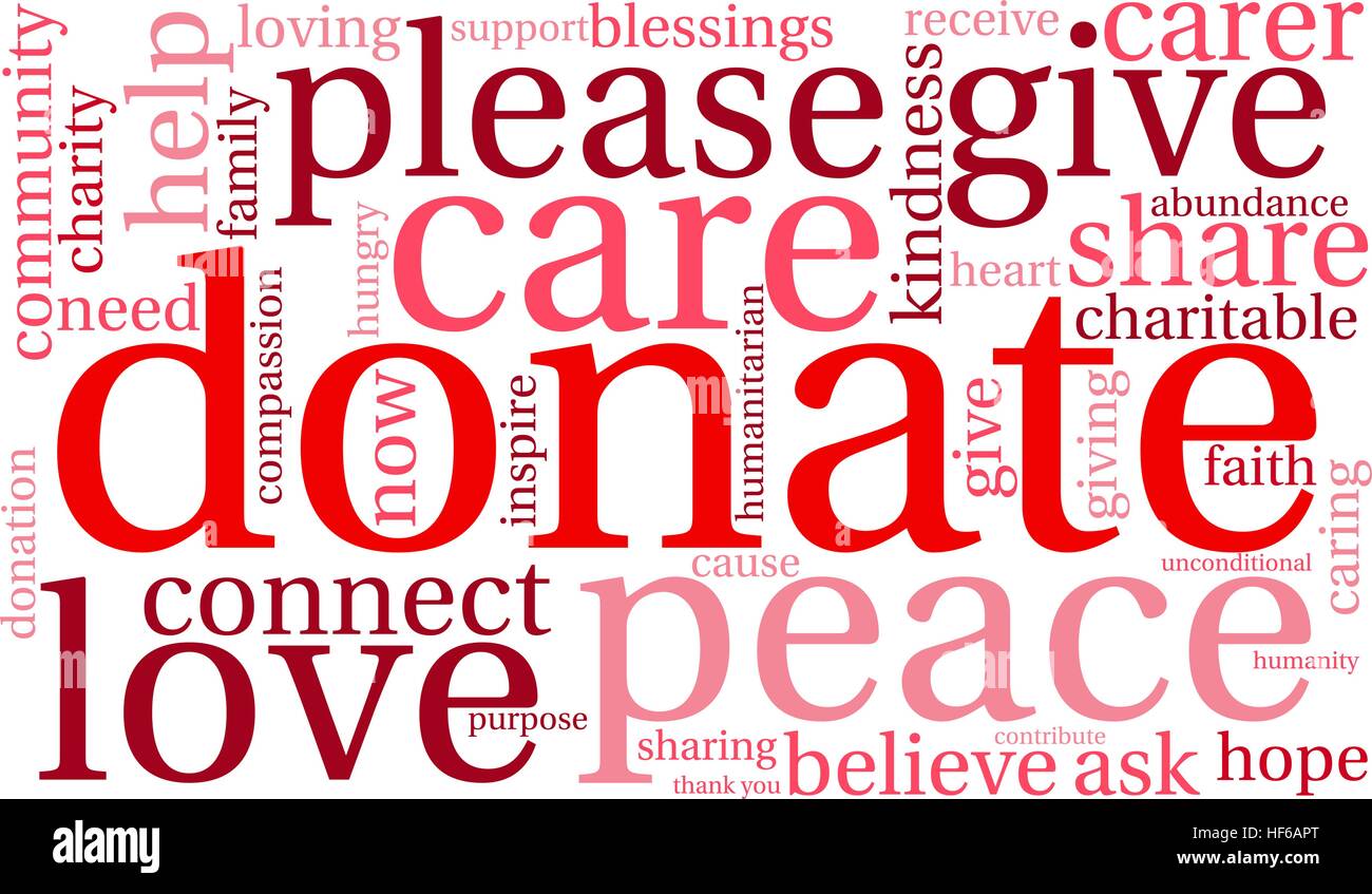 Donate word cloud on a white background Stock Vector Image & Art - Alamy