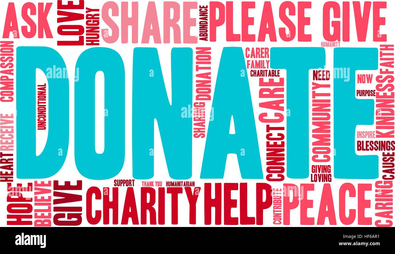Donate word cloud on a white background Stock Vector Image & Art - Alamy
