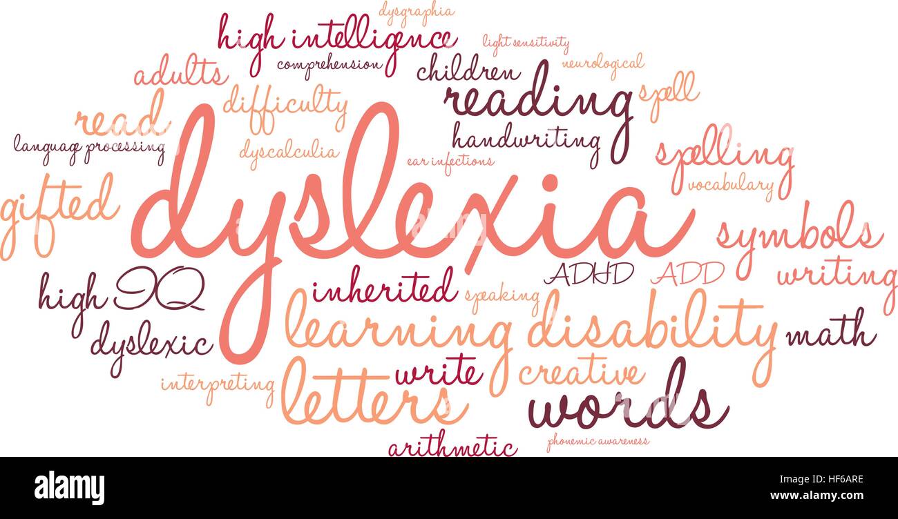 Dyslexia word cloud on a white background Stock Vector Image & Art - Alamy