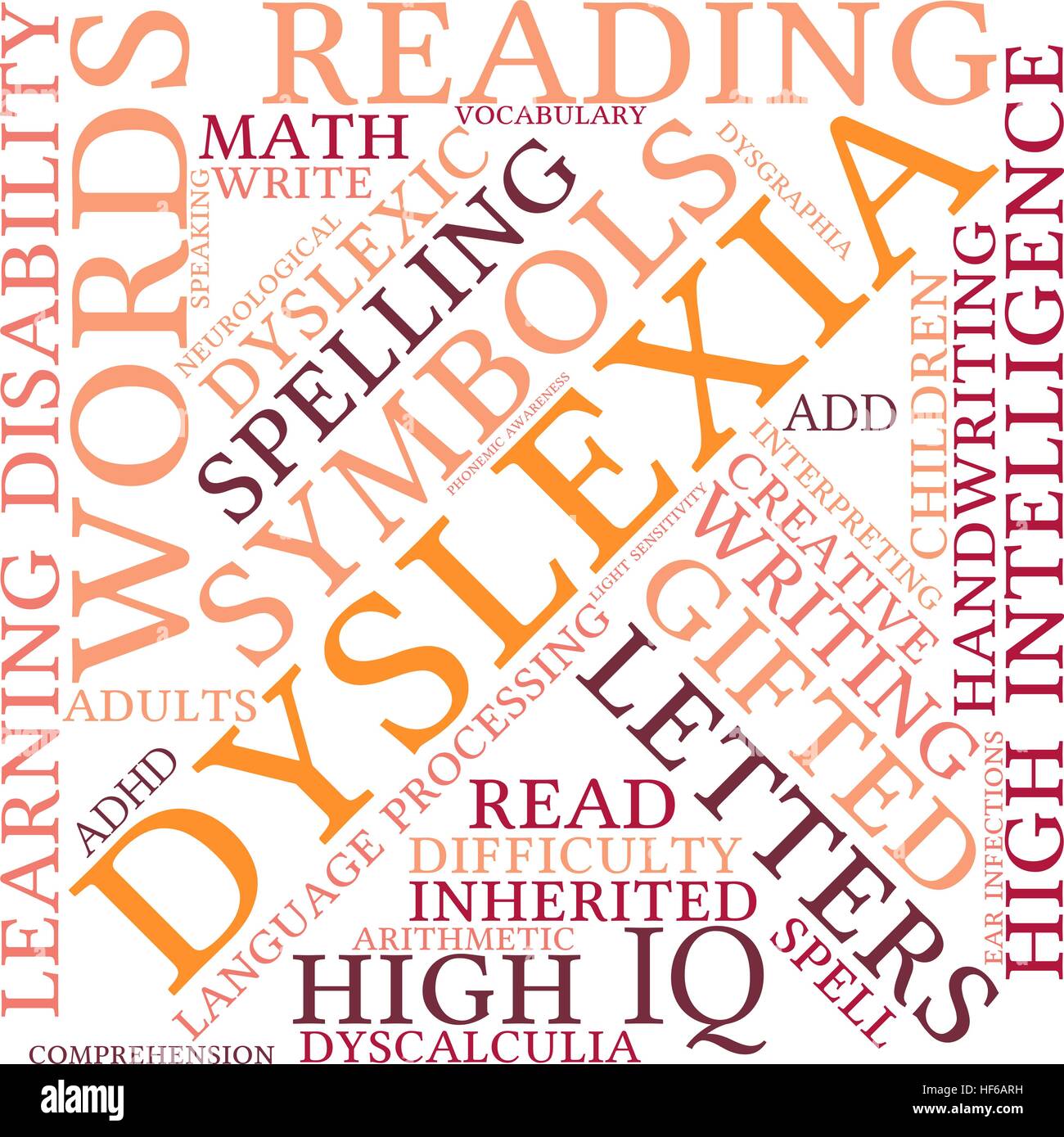 Dyslexia word cloud on a white background Stock Vector Image & Art - Alamy