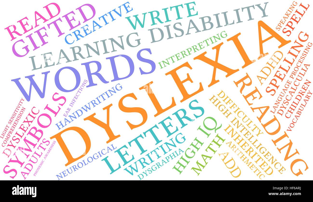Dyslexia word cloud on a white background Stock Vector Image & Art - Alamy