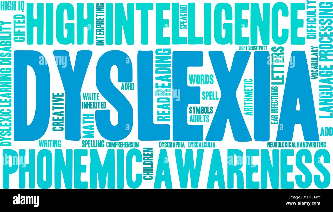 Dyslexia word cloud on a white background Stock Vector Image & Art - Alamy