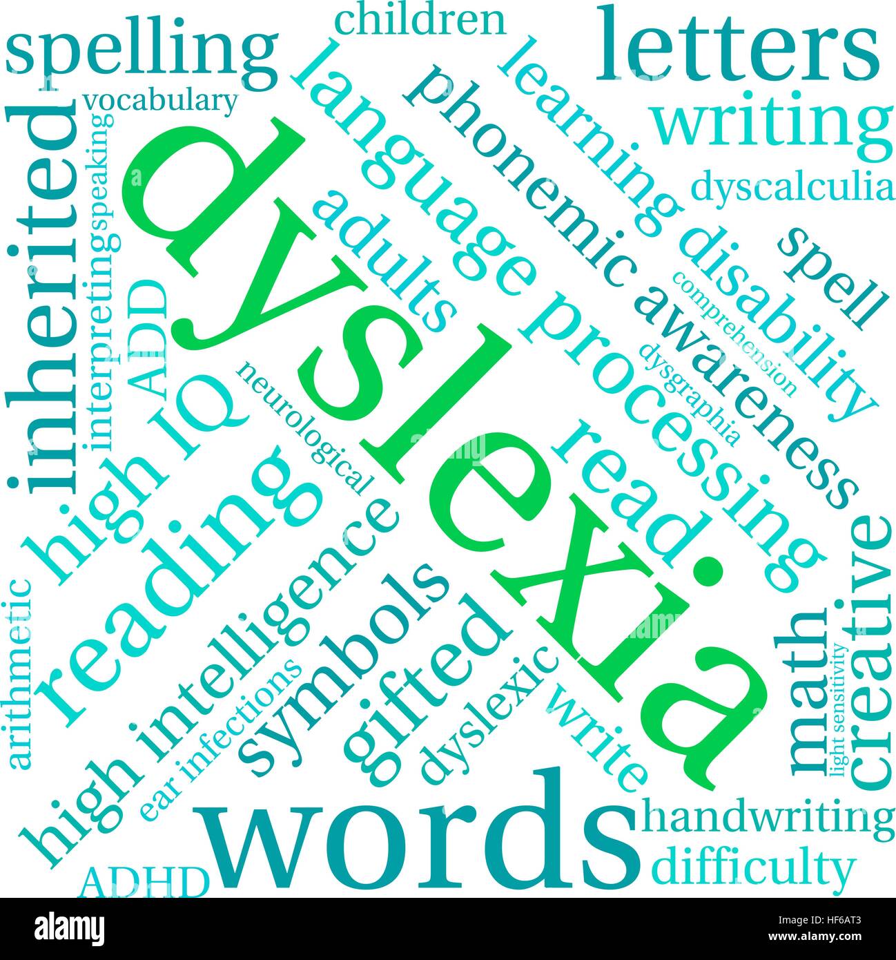 Dyslexia word cloud on a white background Stock Vector Image & Art - Alamy