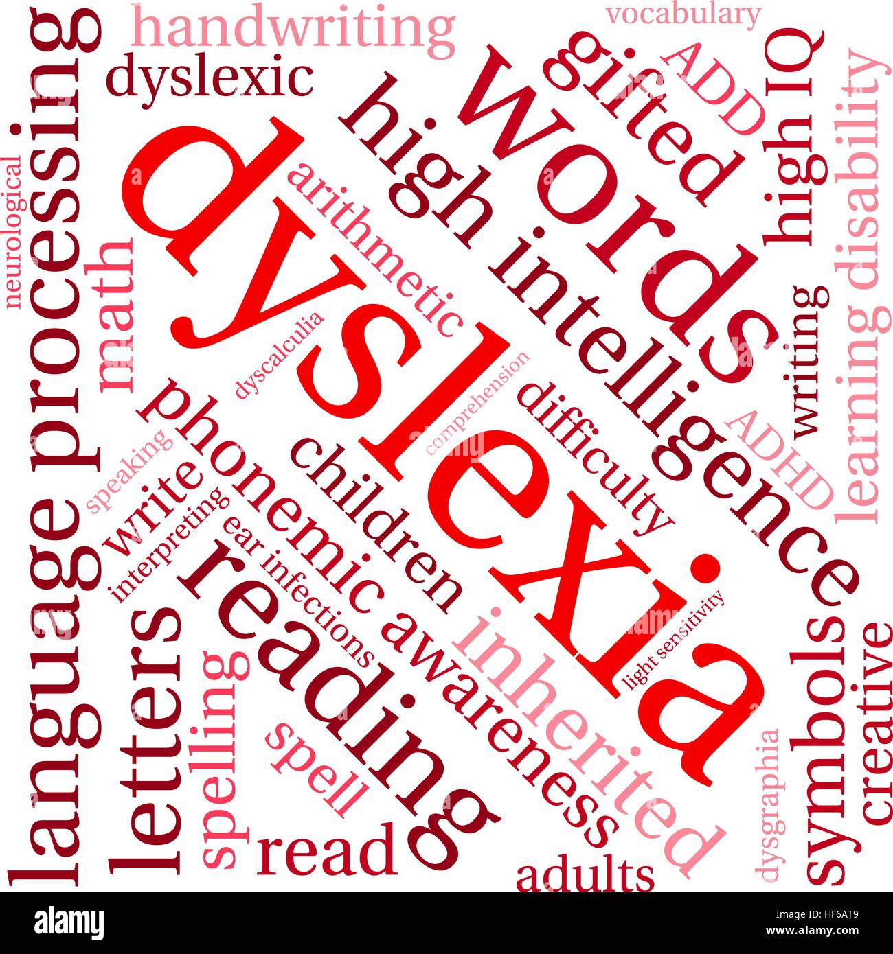 Dyslexia word cloud on a white background Stock Vector Image & Art - Alamy