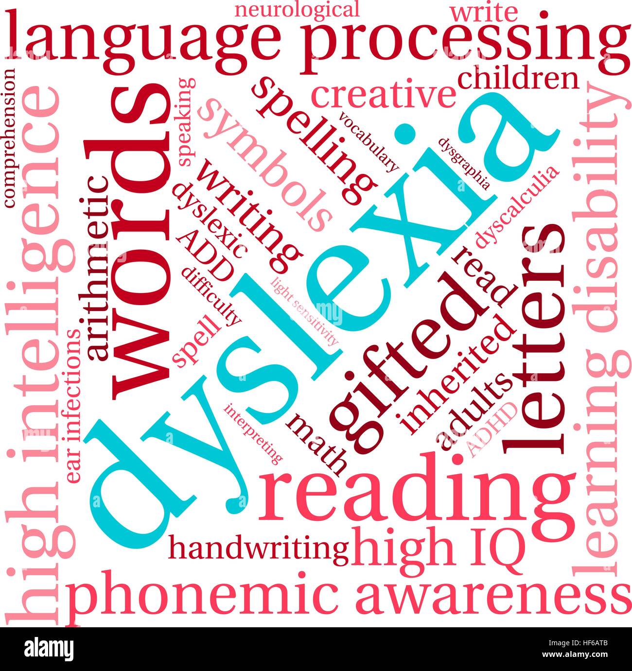 Dyslexia word cloud on a white background Stock Vector Image & Art - Alamy