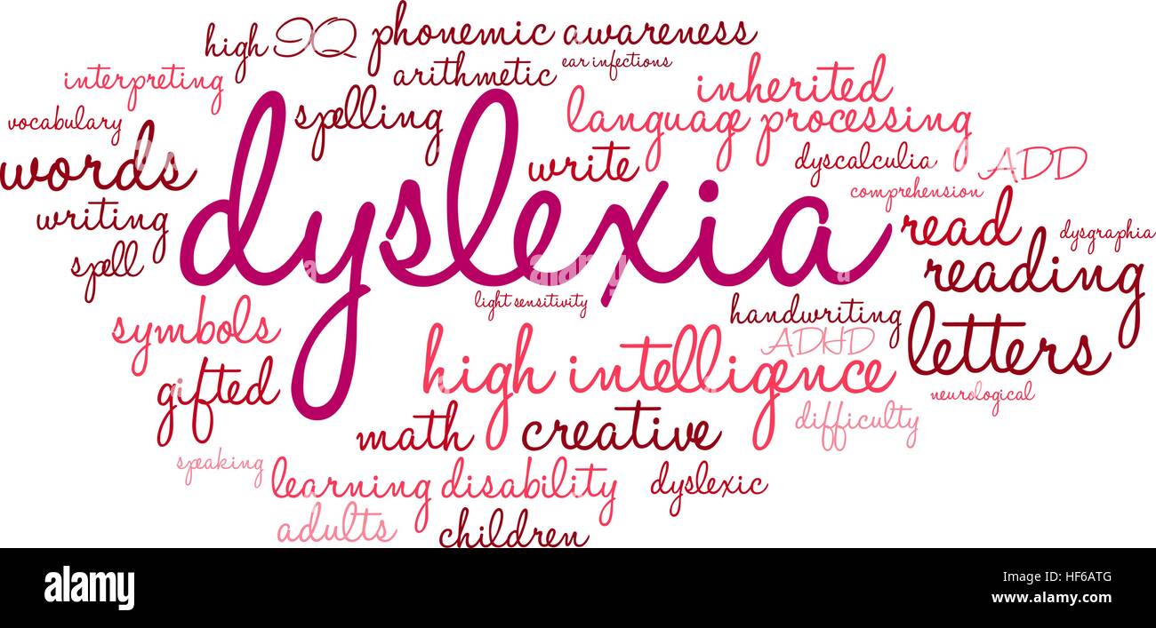 Dyslexia word cloud on a white background Stock Vector Image & Art - Alamy